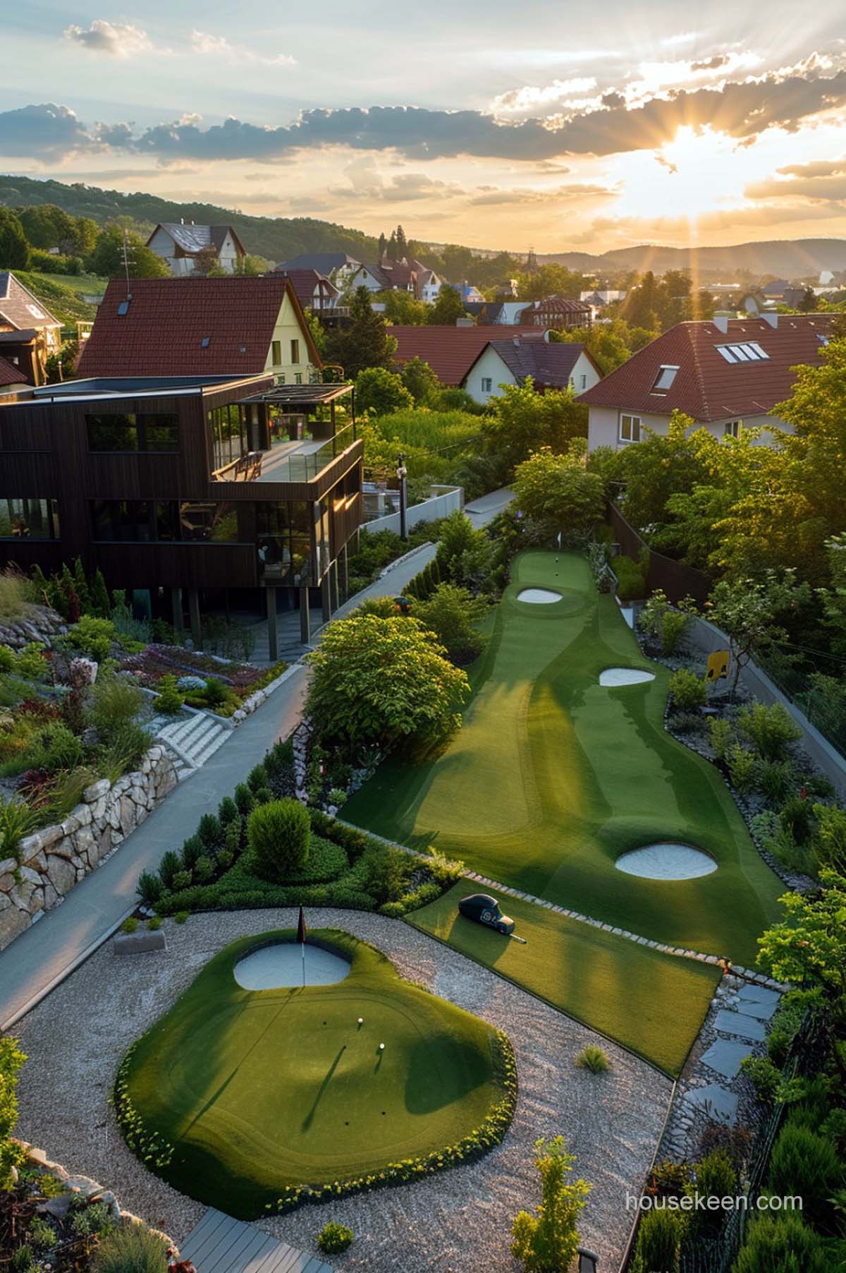 9 Small Homes With Golf Putting Area Outside (Renderings)