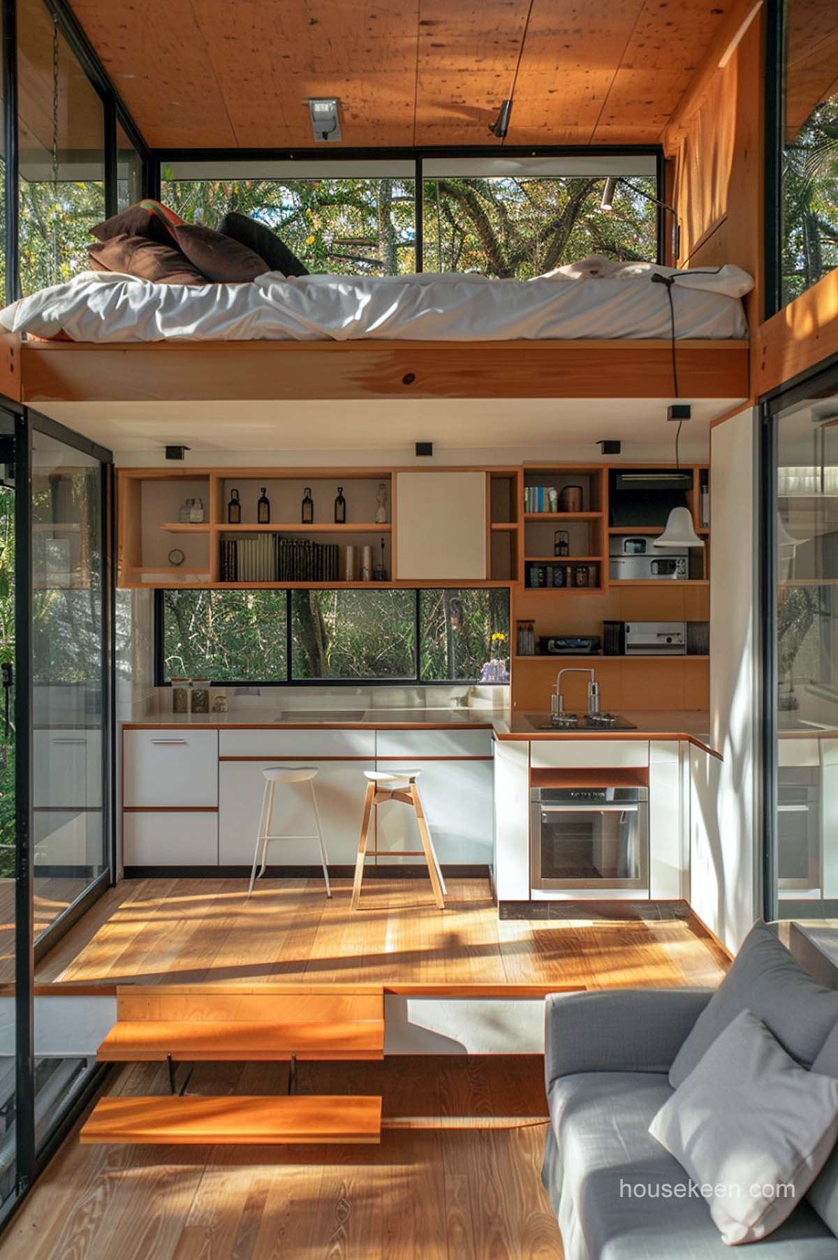 16 Great Sleeping Loft Layouts From Tiny Homes (Image Series)