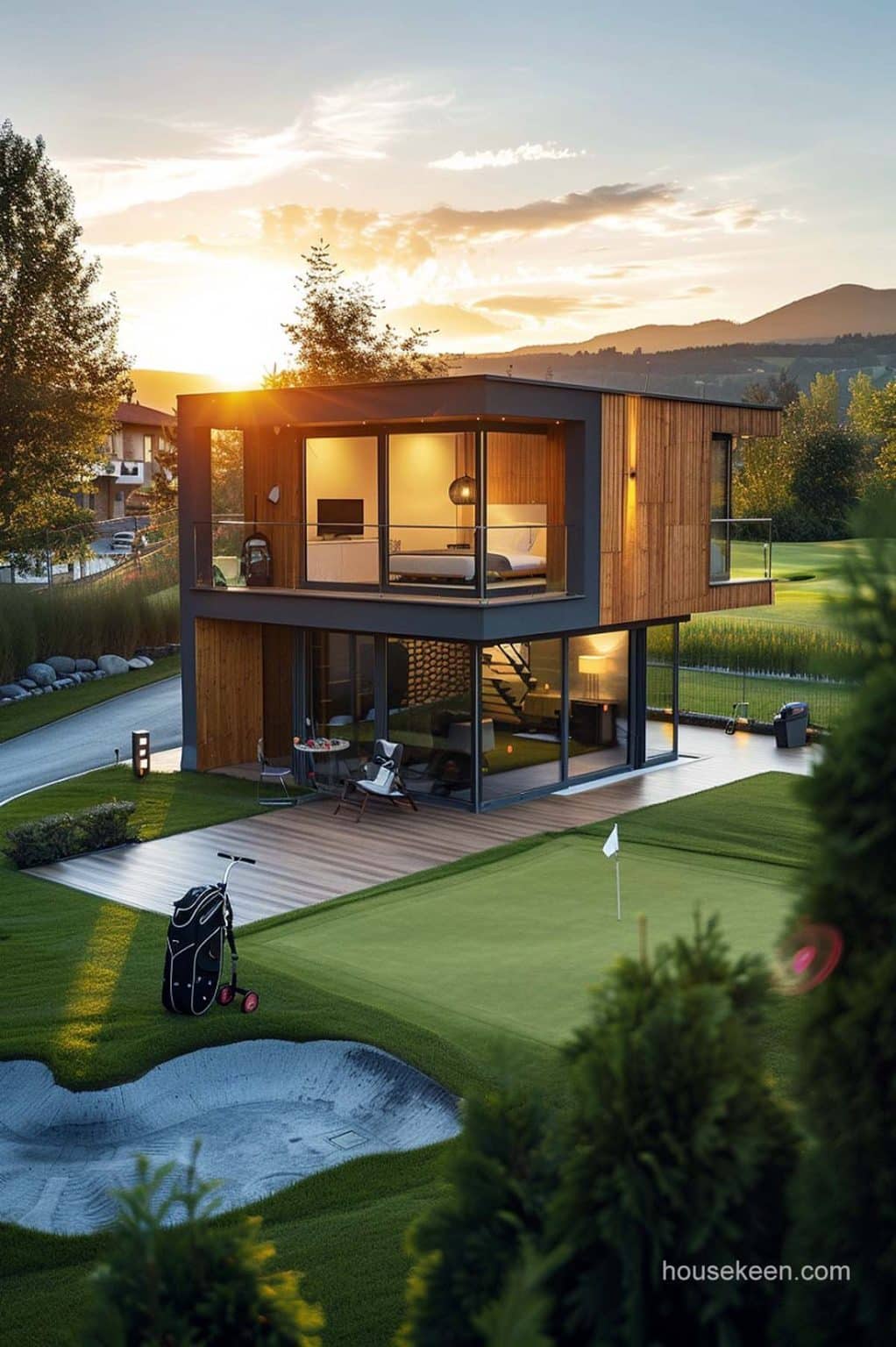 9 Small Homes With Golf Putting Area Outside (Renderings)