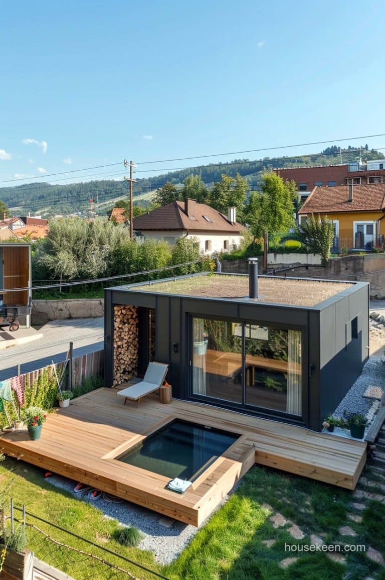 8 Tiny House Concepts With Small Swimming Pools (Image Series)